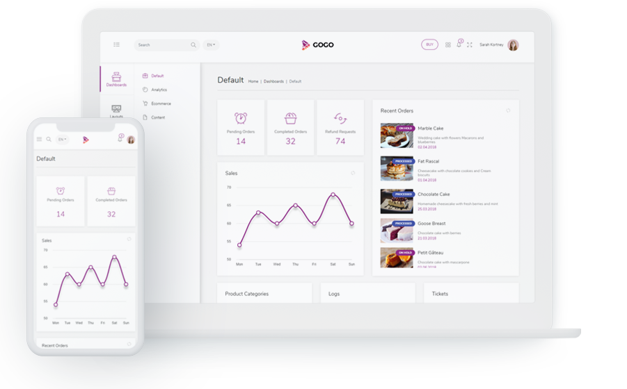 Gogo React - React Admin Template
